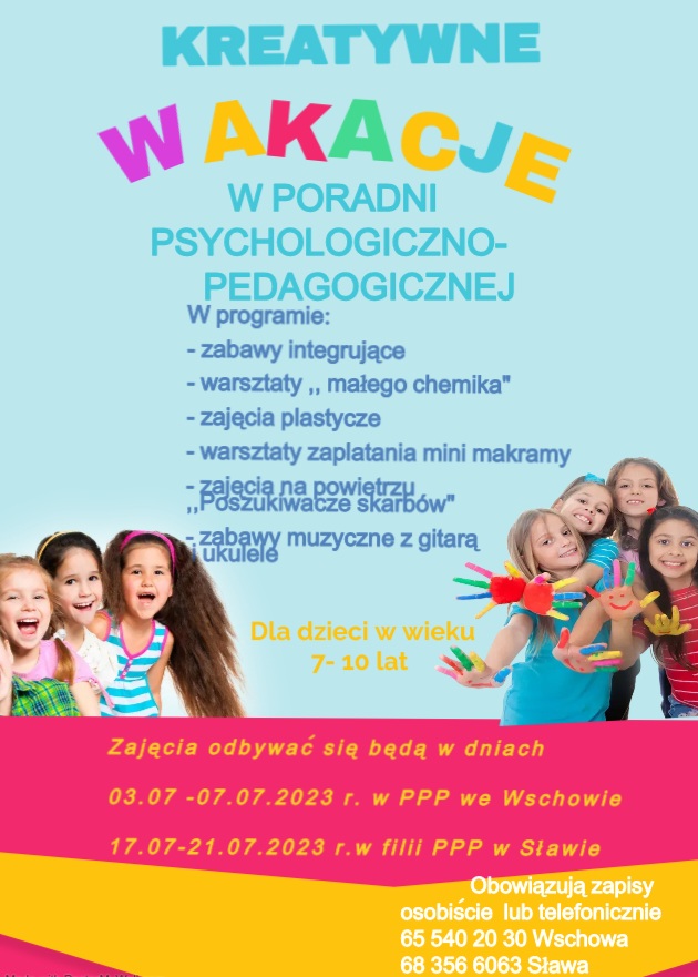 Kreatywne wakacje dla dzieci w Poradni Psychologiczno-Pedagogicznej ...
